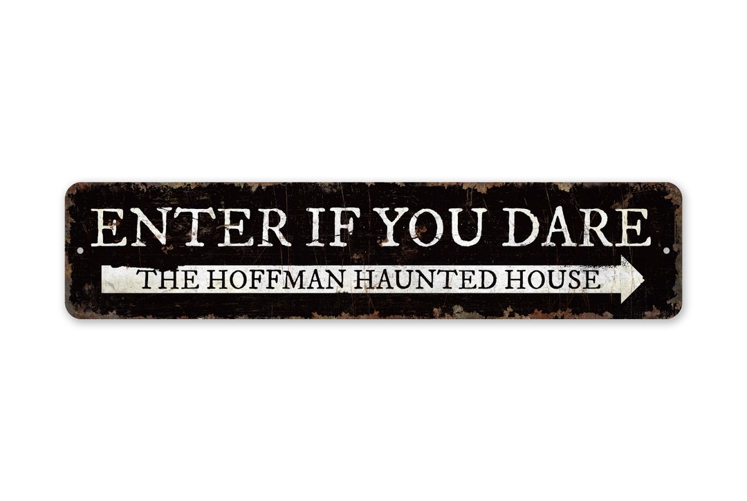 Hunted House Caution - Vintage Style Sign - Hunted House Sign ...