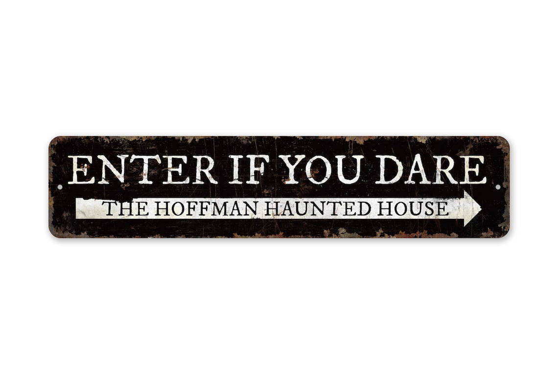 Hunted House Caution - Vintage Style Sign - Hunted House Sign ...