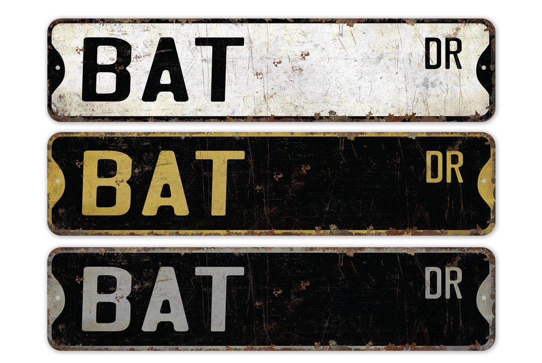 Bat - Bat Sign - Bat Decor - Vintage Style Sign - Custom Street Sign ...