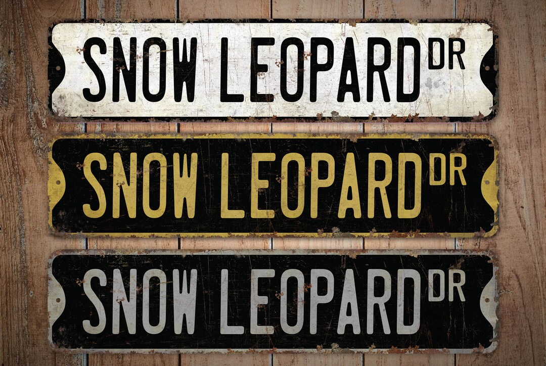 Snow Leopard Snow Leopard Sign Snow Leopard Decor Snow Leopard Lover ...