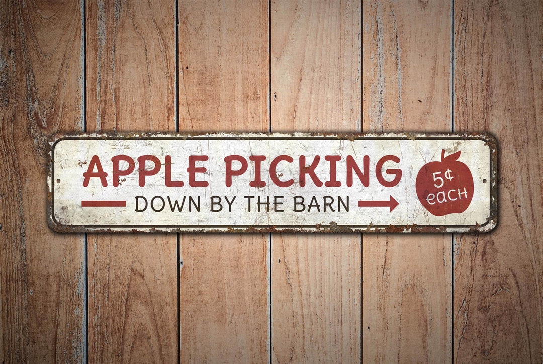 Apple Picking Sign - Apple Picking at the Barn - Barn Decor - Custom ...