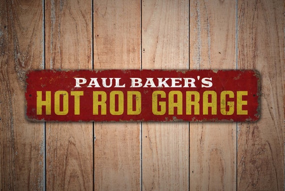 Hot Rod Garage Hot Rod Garage Sign Custom Garage Decor - Etsy