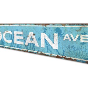 Ocean Avenue Sign - Custom Ocean Sign - Ocean Street Sign - Beach House ...