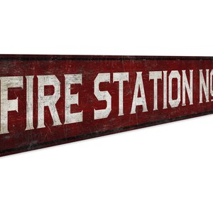 Fire Station Sign - Custom Fire Station - Vintage Style Sign - Fire ...
