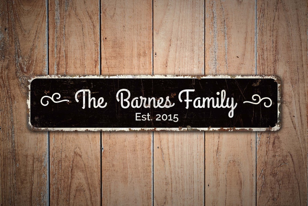 Family EST Sign - Established Sign - Custom EST Date Sign - Vintage ...