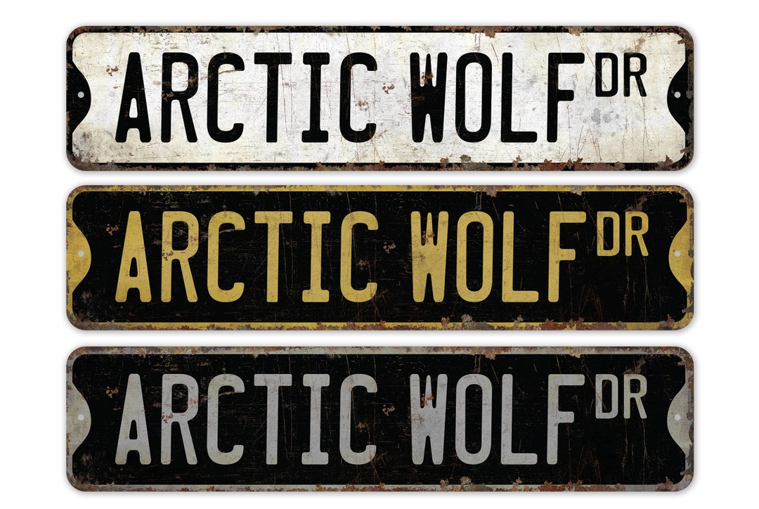 Arctic Wolf - Arctic Wolf Sign - Arctic Wolf Decor - Vintage Style Sign ...