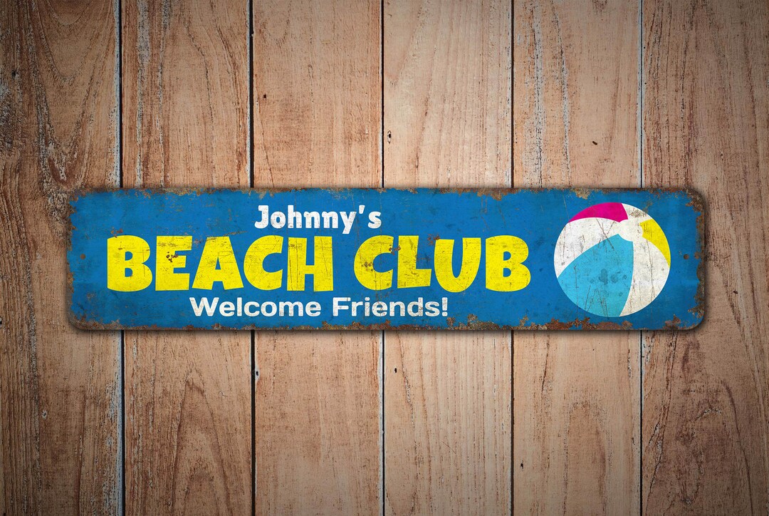 Beach Club Sign - Kids Room Sign - Kids Room Decor - Vintage Style Sign ...