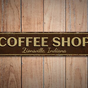 Coffee Shop Sign Custom Coffee Shop Vintage Style Sign Coffee Shop ...