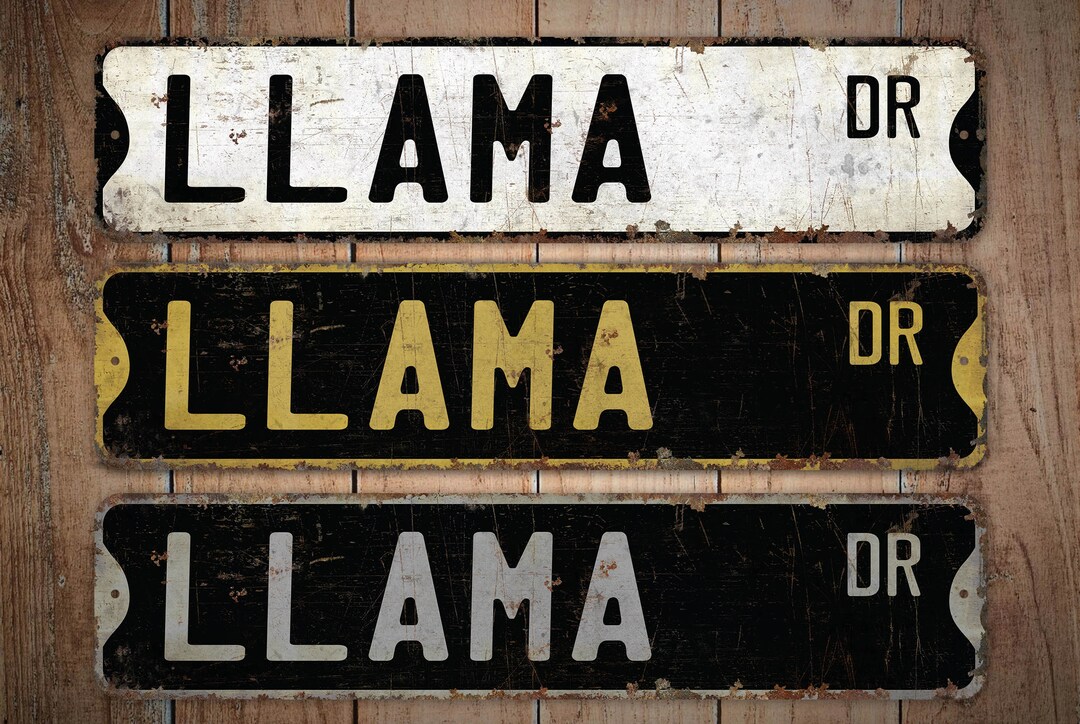 Llama Llama Sign Llama Decor Llama Lover Gift Custom Street Sign ...