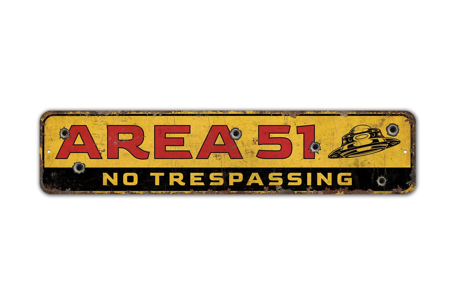 Area 51 Sign - Alien Sign - No Trepassing Sign - Game Room Decor - Man ...