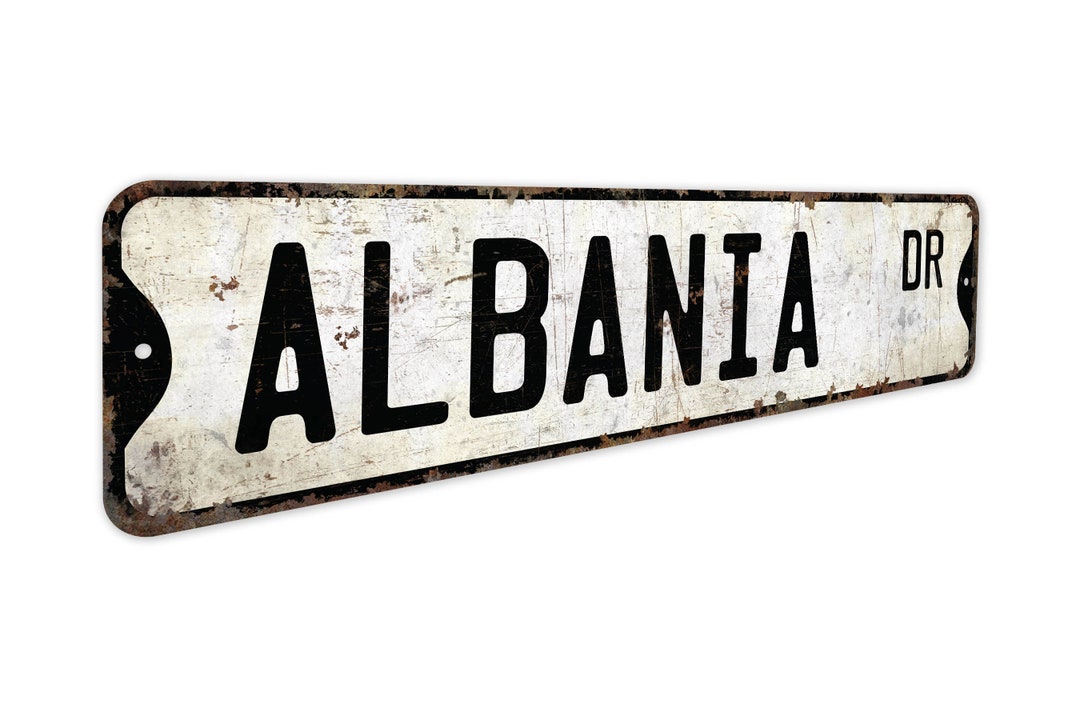 Albania - Albania Sign - Albania Decor - Vintage Style Sign - Custom ...