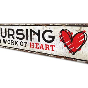 Nursing is A Work of Heart - Nurse Sign - Profession Sign - Gift for ...