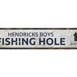 Fishing Hole - Fishing Hole Sign - Fishing Hole Decor - Vintage Style ...