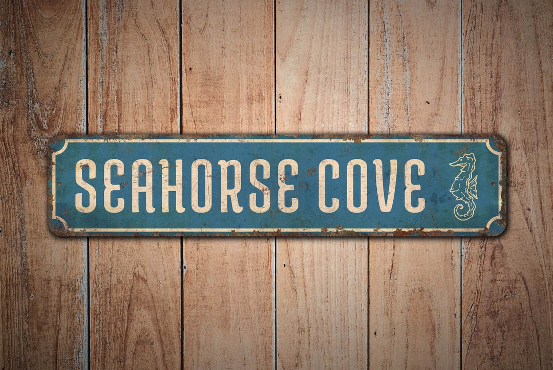 Seahorse Cove Sign - Seahorse Cove - Beach Sign - Beach Decor - Beach ...