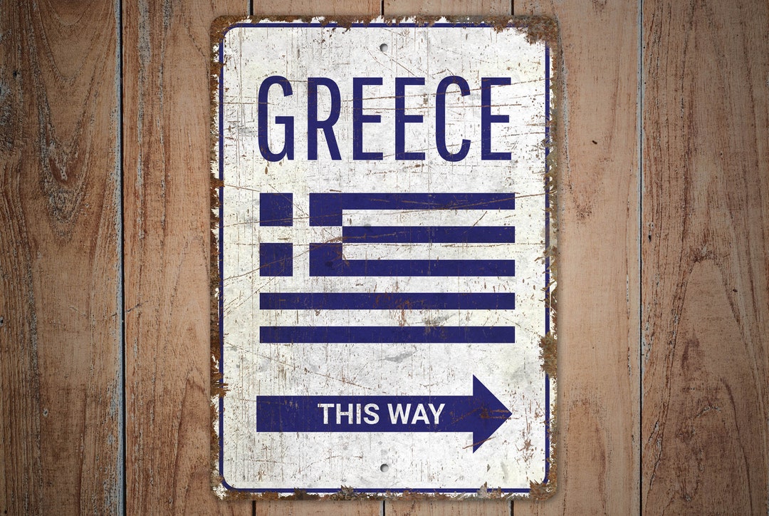 Greece This Way - Greece Sign - Greece Flag Decor - Greece Lover Gift ...
