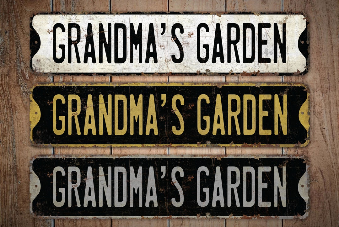 Grandmas Garden Garden Sign Garden Decor Custom Garden Sign Vintage ...