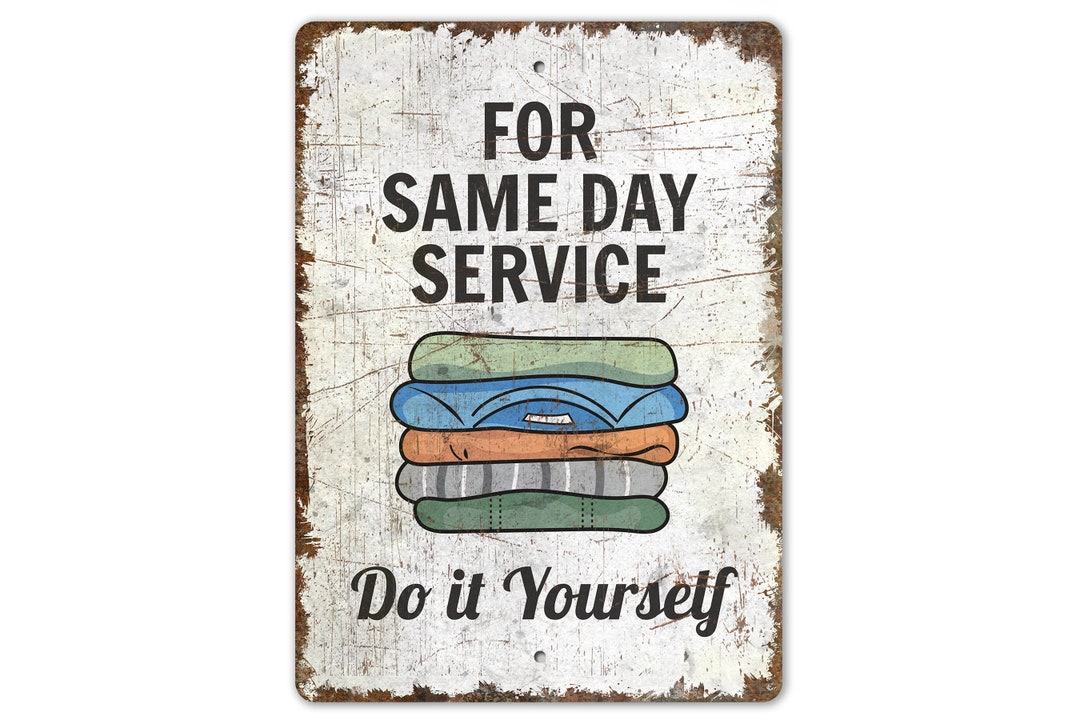 For Same Day Service - Laundry Sign - Laundry Decor - Laundry Open Sign ...
