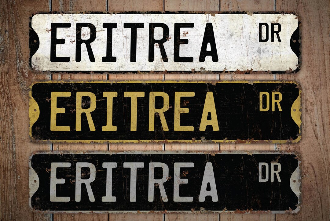Eritrea - Eritrea Sign - Eritrea Decor - Vintage Style Sign - Custom ...