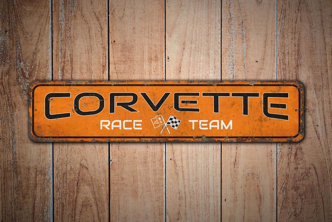 Corvette Race Team Sign - Corvette Sign - Corvette Decor - Corvette ...