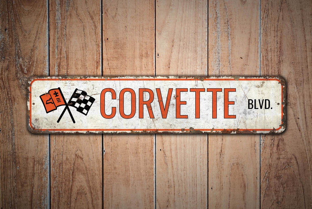 Corvette BLVD Sign - Corvette Road Sign - Corvette Lover Gifts ...