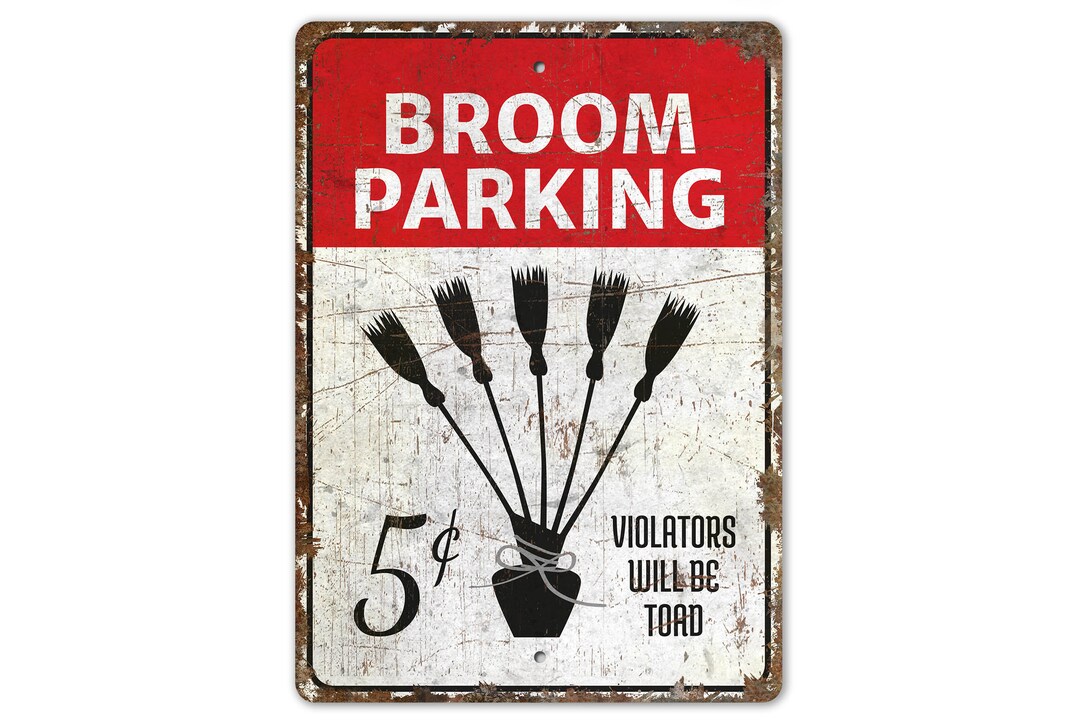 Broom Parking - Broom Parking Sign - Halloween Sign - Halloween Decor ...