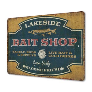 Lakeside Bait Shop Sign - Welcome Sign - Lakeside Bait Shop - Bait Shop ...