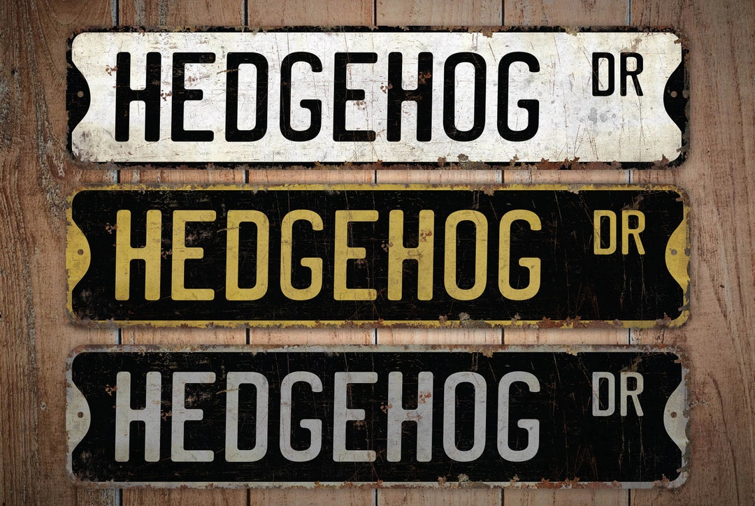 Hedgehog - Hedgehog Sign - Hedgehog Decor - Vintage Style Sign - Custom ...