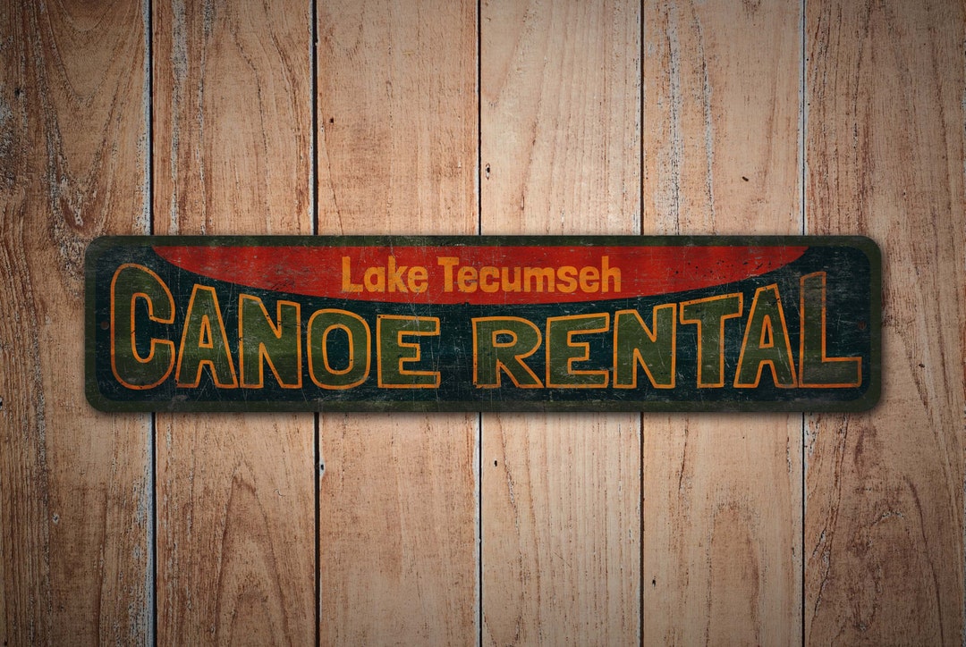 Canoe Rental Sign - Custom Canoe Rental - Canoe Rental Sign - Vintage ...