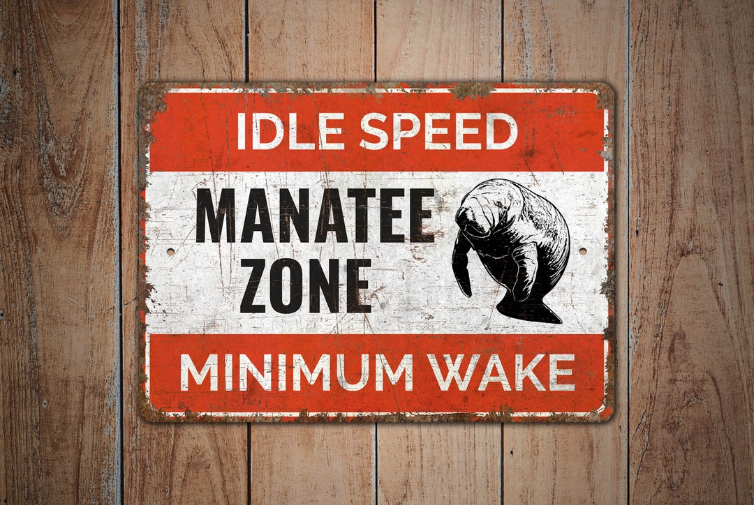 Manatee Zone Sign - Custom Manatee Sign - Cute Manatee Gift - Manatee ...