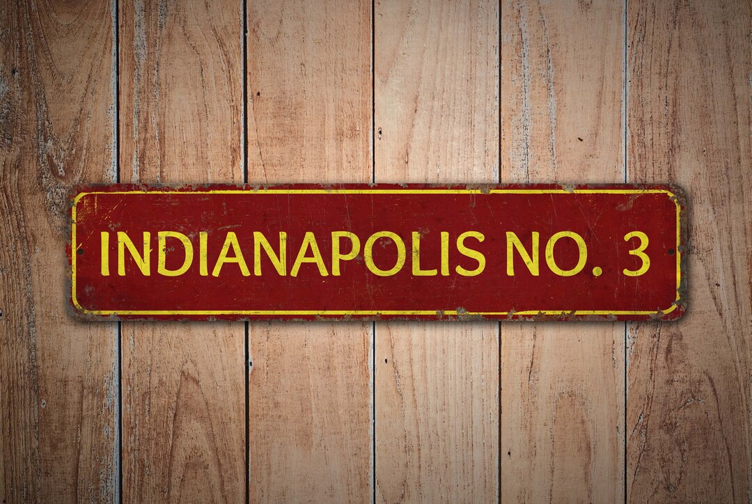Custom State Sign - Indianapolis 3 Sign - Vintage Style Sign ...