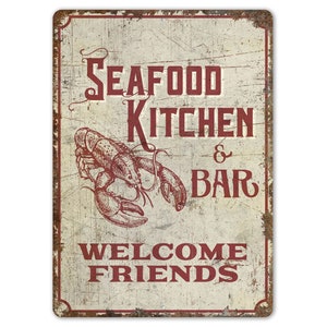 Seafood Kitchen Sign - Seafood Kitchen Decor - Restaurant Sign ...