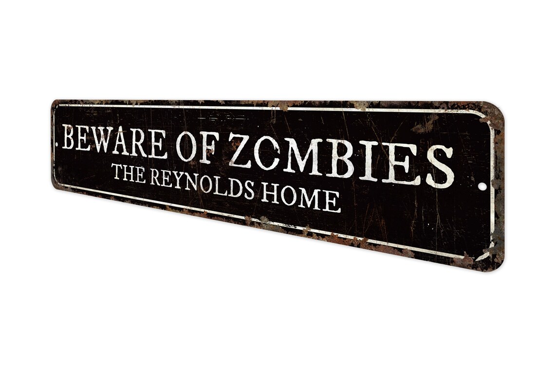 Beware of Zombies Zombie Caution Vintage Style Sign | Etsy