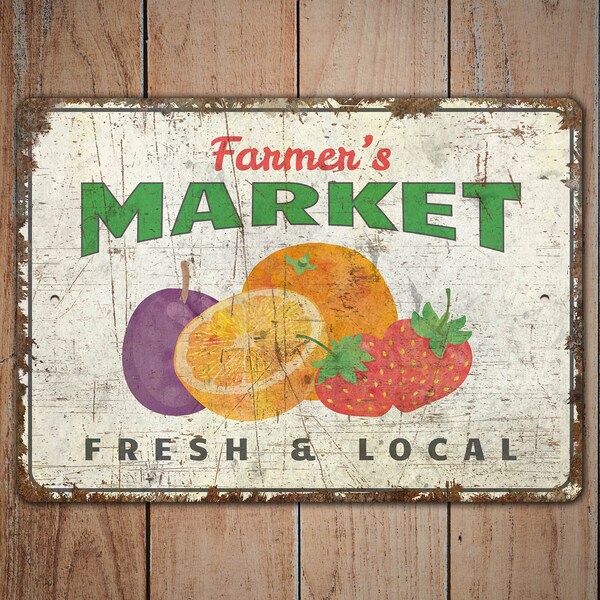 Farmers Market Metal Sign - Etsy
