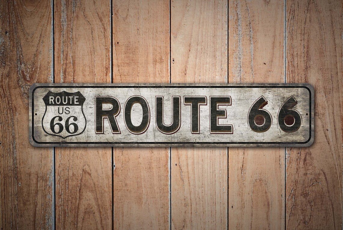 Route 66 Sign - Vintage Style Sign - Custom Road Decor - Custom Route ...