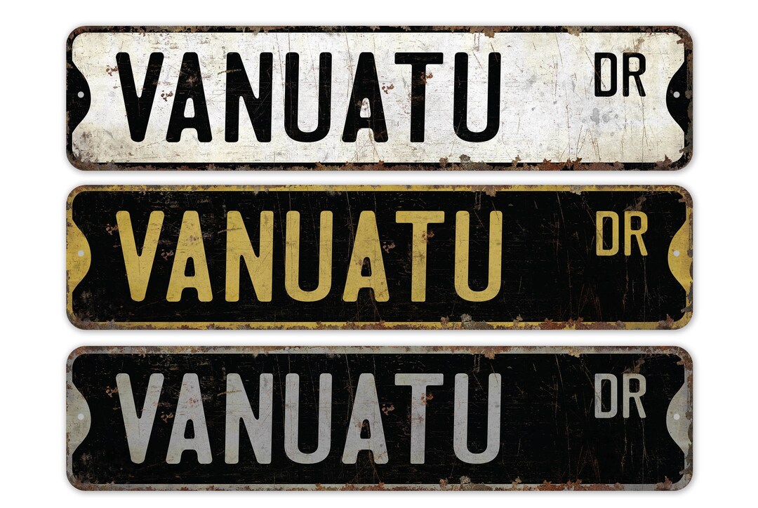 Vanuatu - Vanuatu Sign - Vanuatu Decor - Vintage Style Sign - Custom ...