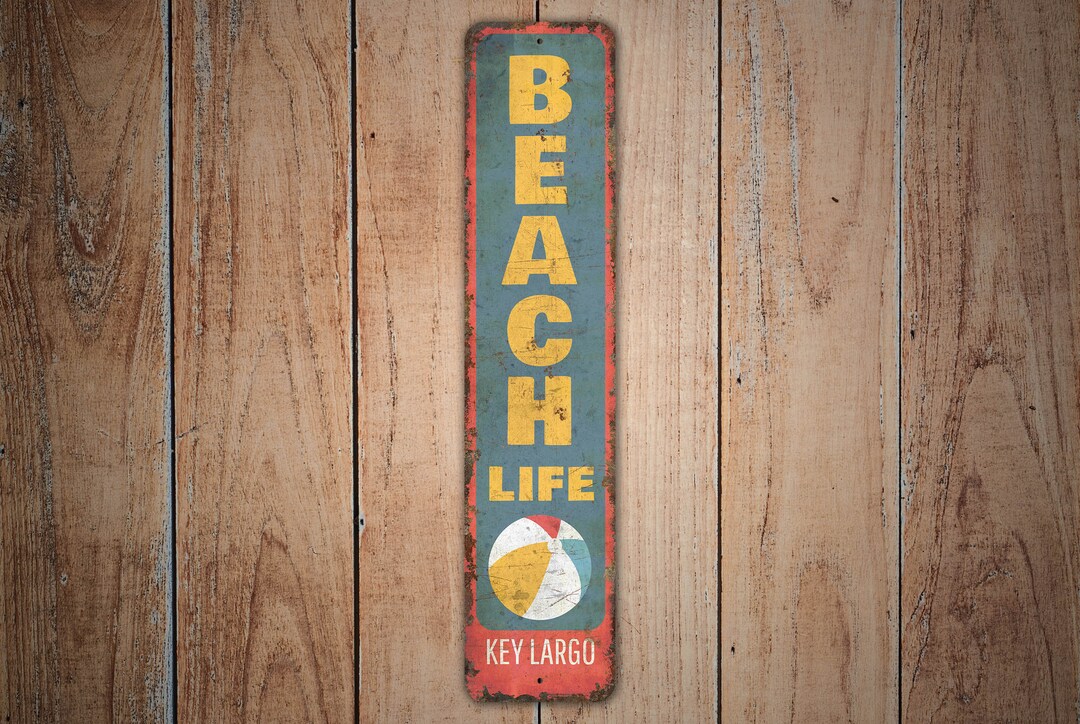 Beach Life Sign - Custom Beach Life Sign - Beach Life Decor - Vintage ...