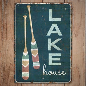 Lake House Sign - Lake House Decor - Vintage Style Sign - Custom Lake ...