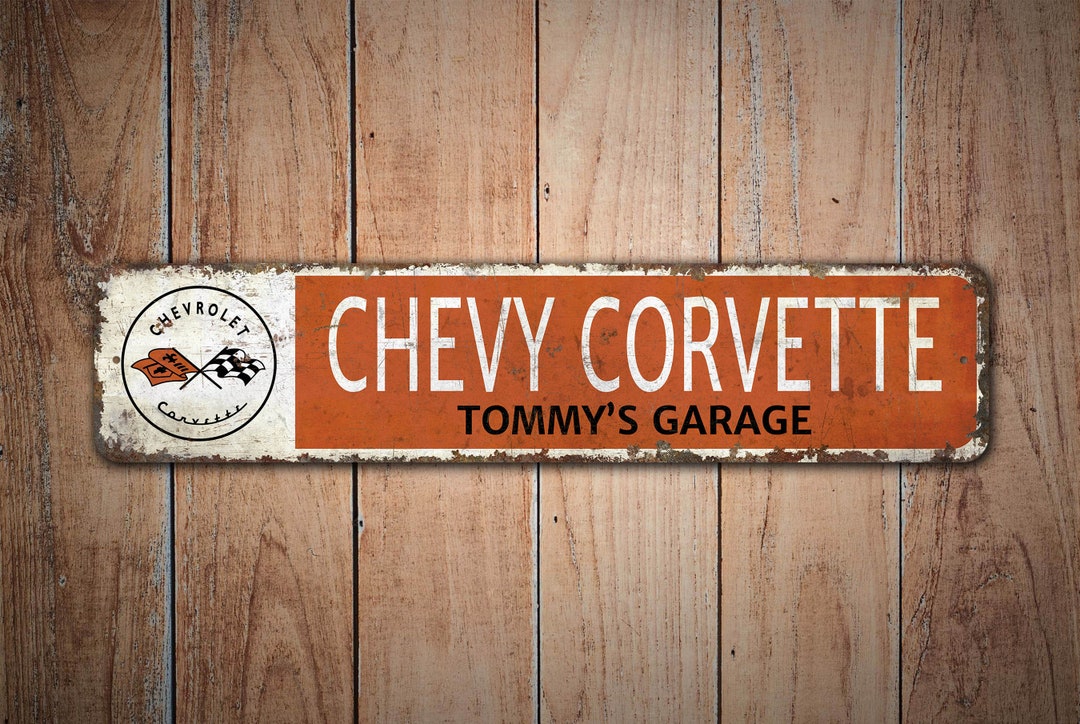 Chevy Corvette Sign - Corvette Garage - Garage Sign - Corvette Garage ...