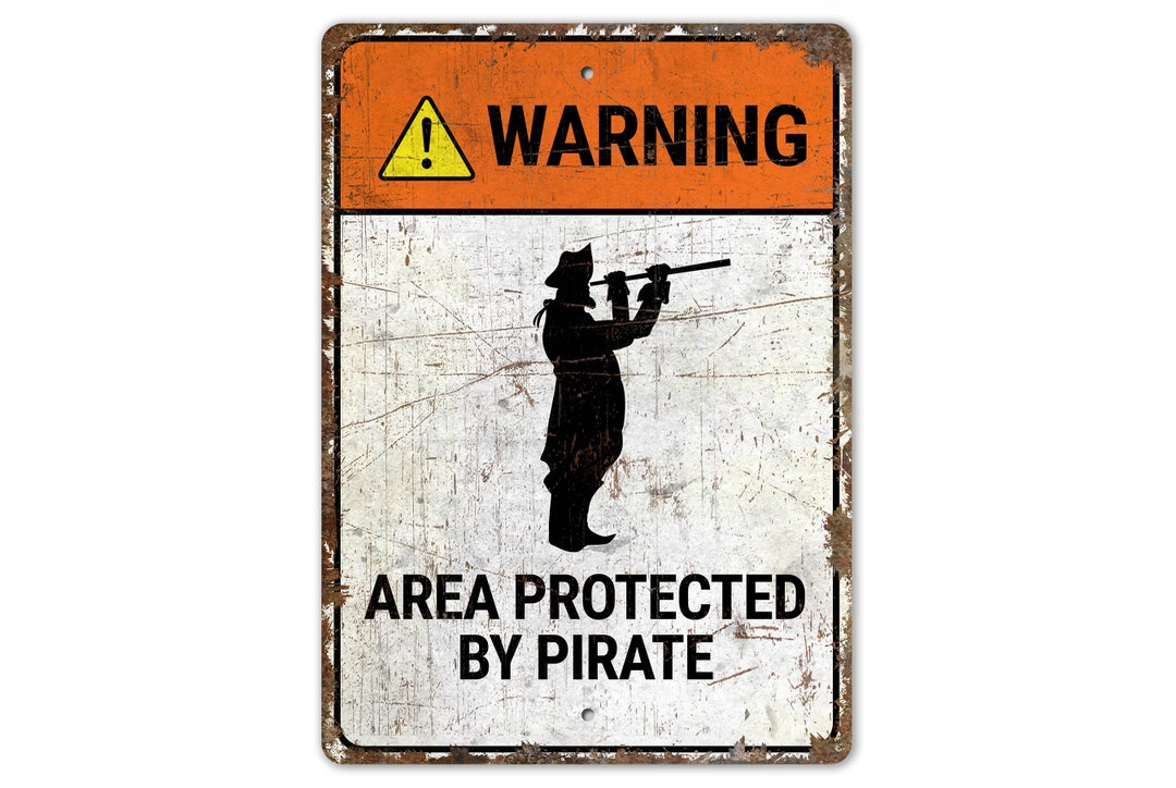 Warning Sign - Pirate Protected Area Sign - Pirate Warning Decor ...