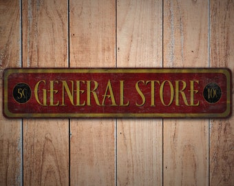 General Store Sign Personalized Dry Goods Textiles & Gifts - Etsy