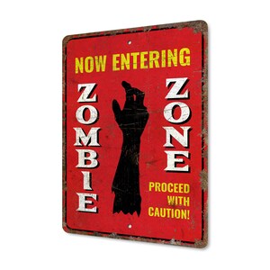 Zombie Zone - Zombie Zone Sign - Zombie Zone Decor - Halloween Sign ...