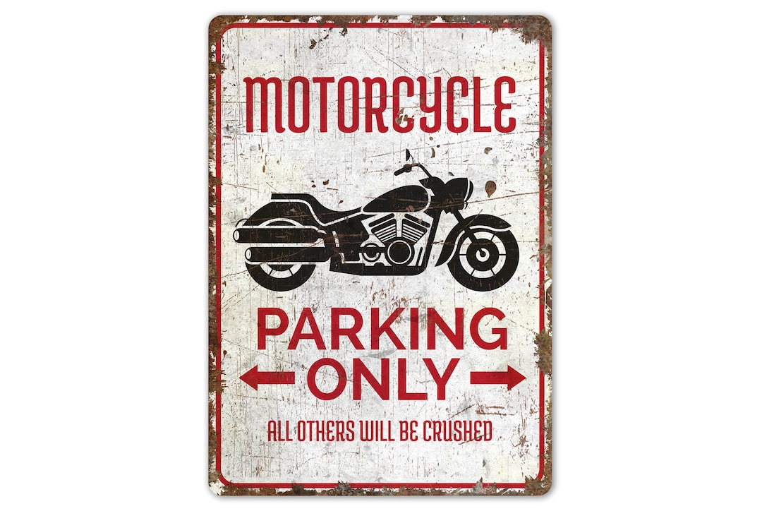 Motorcycle Parking - Bike Parking Sign - Motorcycle Gift - Parking Sign ...