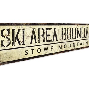Ski Area Boundary - Ski Area Sign - Ski Boundary Decor - Mountain Ski ...