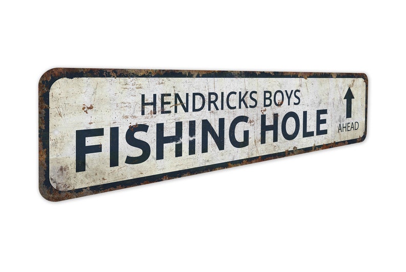 Fishing Hole - Fishing Hole Sign - Fishing Hole Decor - Vintage Style ...