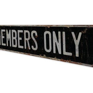 Members Only Sign - Members Only - Members Only Decor - Vintage Style ...