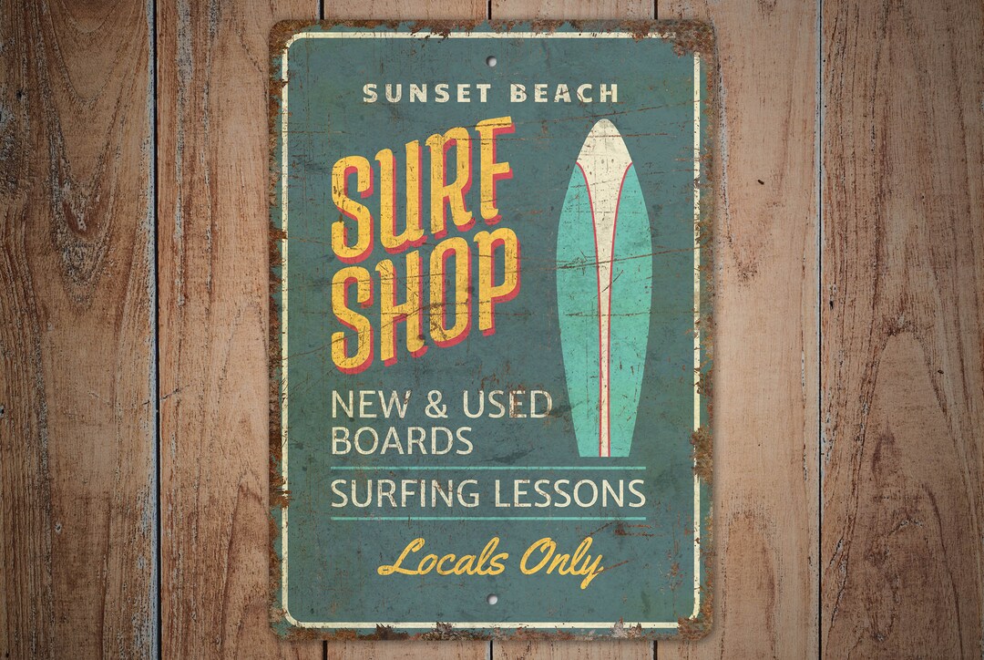 Surf Shop Sign - Surf Board Sign - Surf Shop Decor - Surf Club Sign ...
