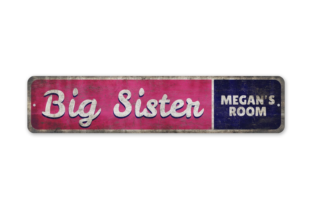 Big Sister Room Sign - Vintage Style Sign - Big Sister Sign - Big ...