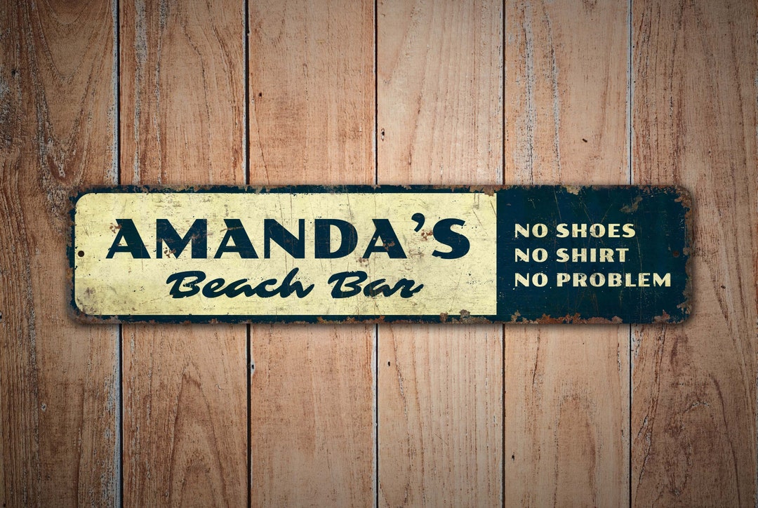 Beach Bar Sign - Vintage Style Sign - Beach Bar - Custom Beach Bar ...
