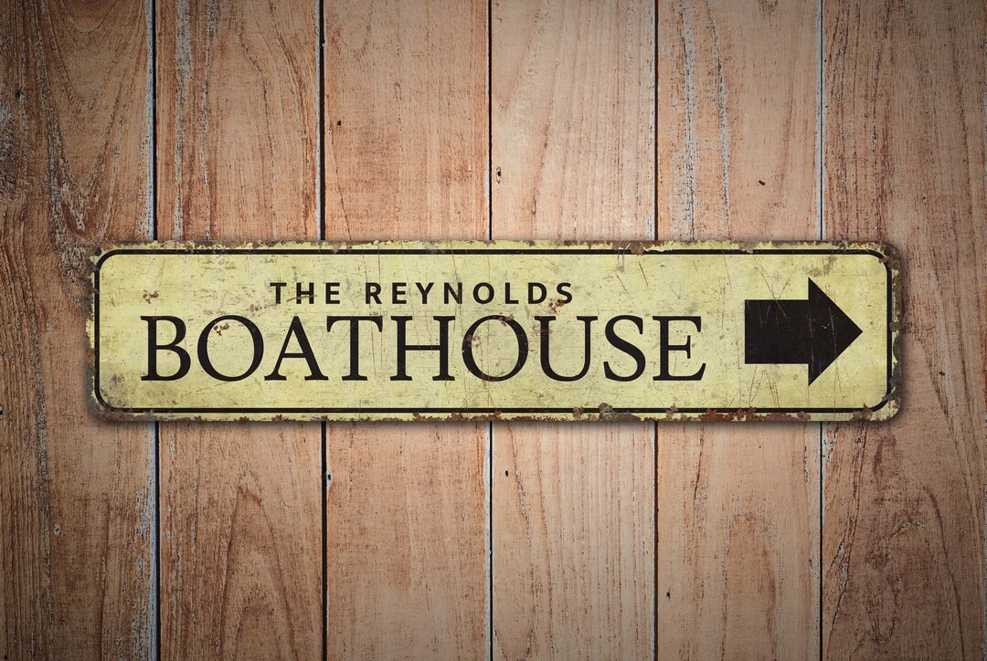 Boat House Sign - Boat House Arrow Sign - Boat House - Beach Boat House ...