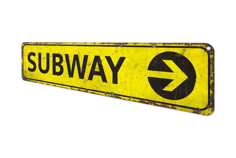 Subway Arrow Sign - Vintage Style Sign - Subway Arrow Decor - Custom ...